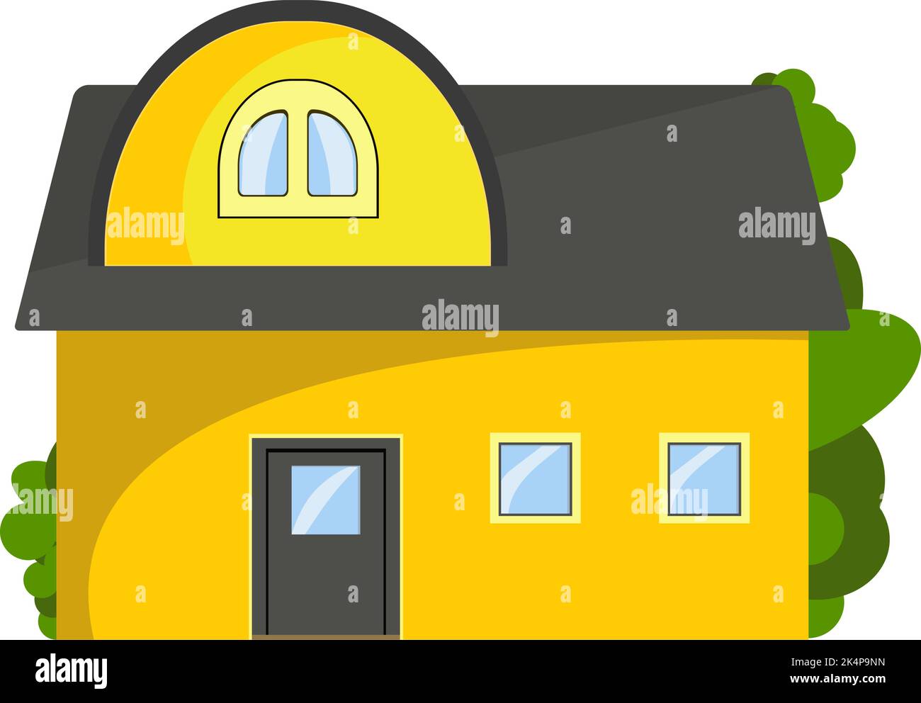 Sweet yellow home, illustration, vector on a white background Stock ...