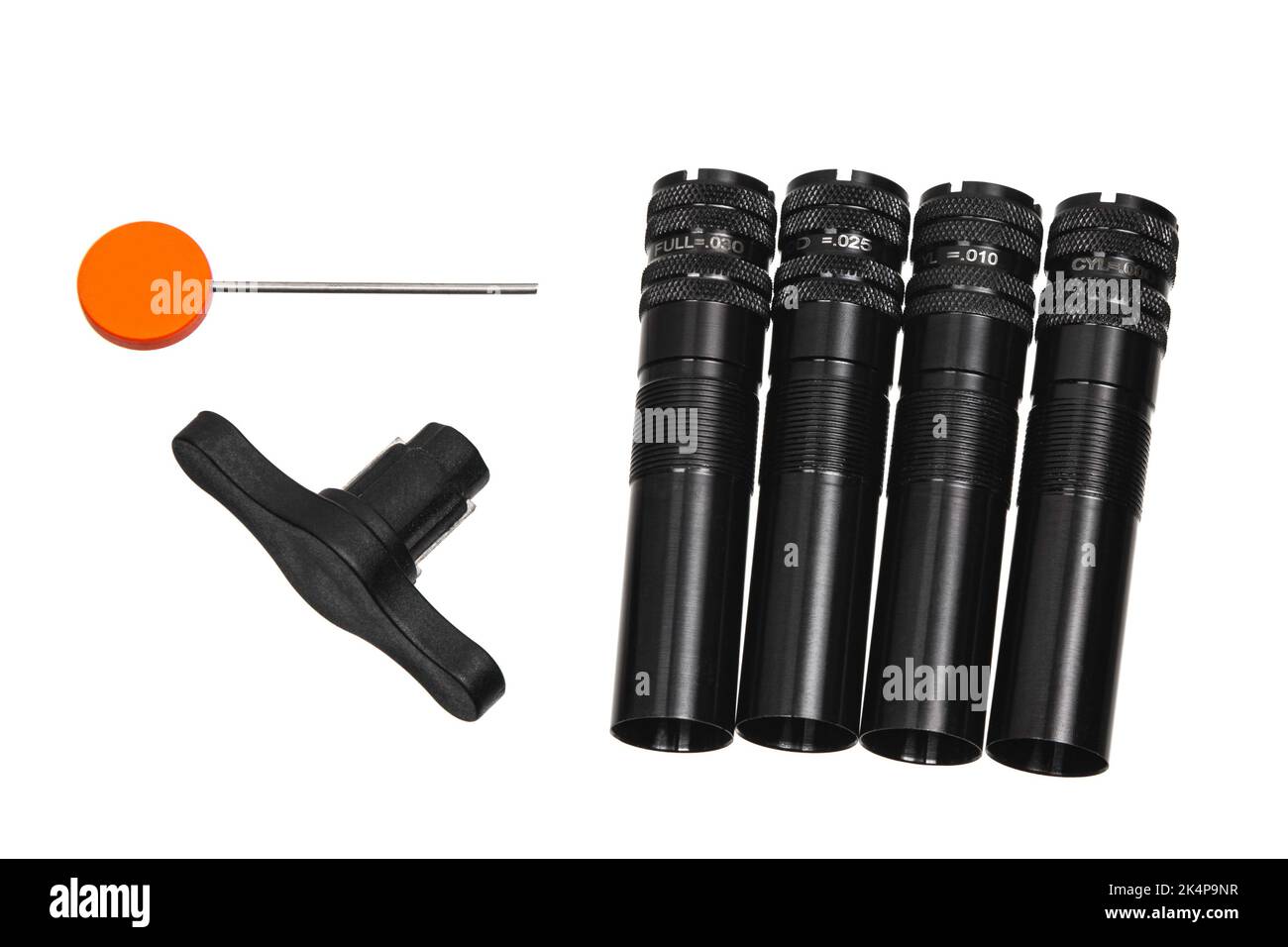 Choke gun and key for them isolated on white background Stock Photo - Alamy