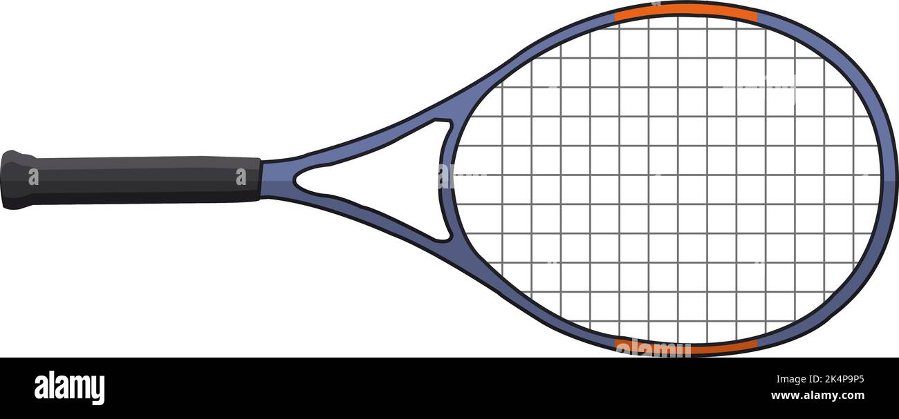 Purple with red tennis racket, illustration, vector on a white ...