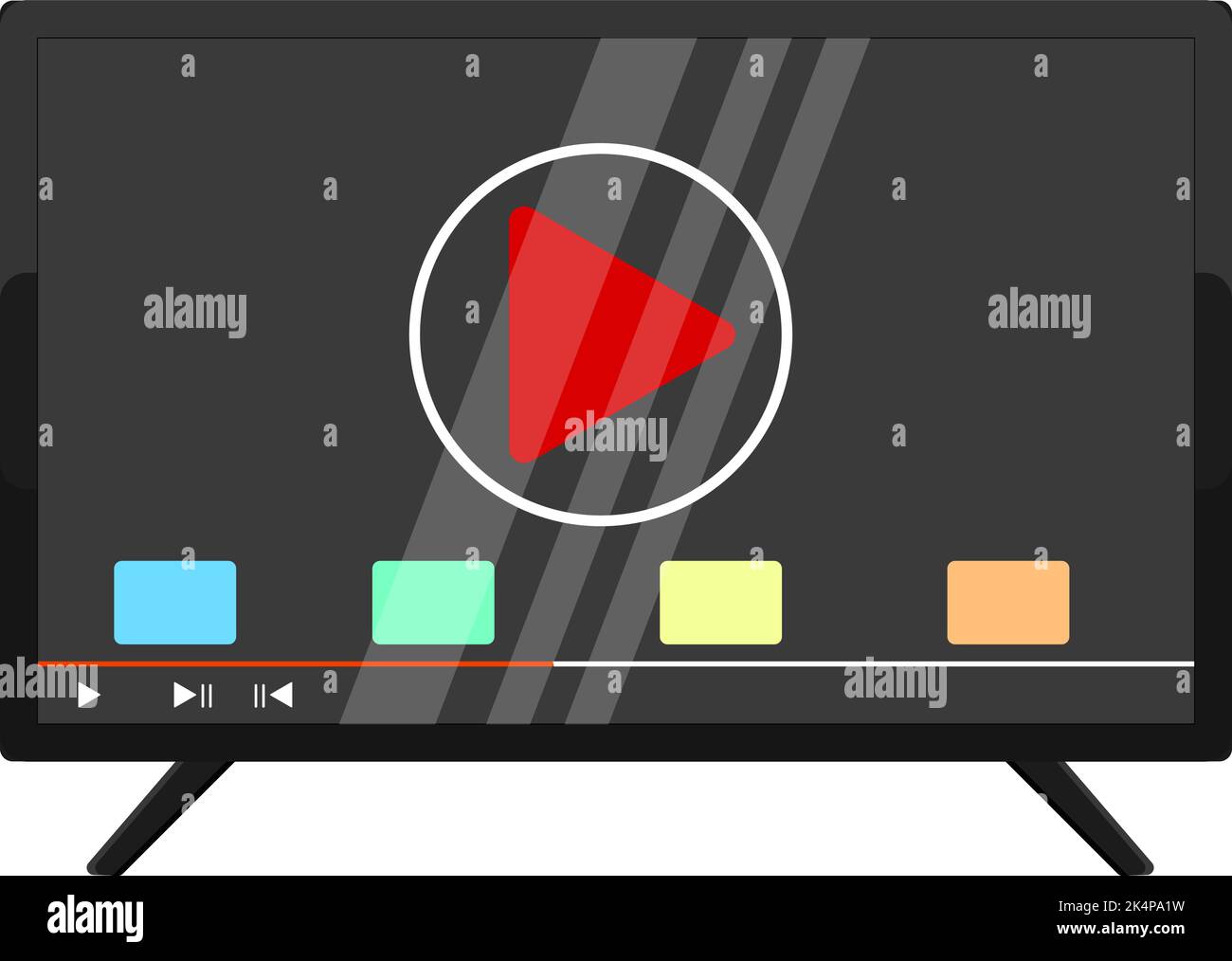 Modern smart TV, illustration, vector on a white background Stock ...