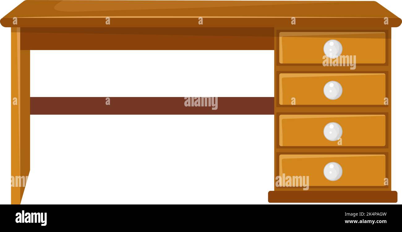Student desk, illustration, vector on a white background Stock Vector ...