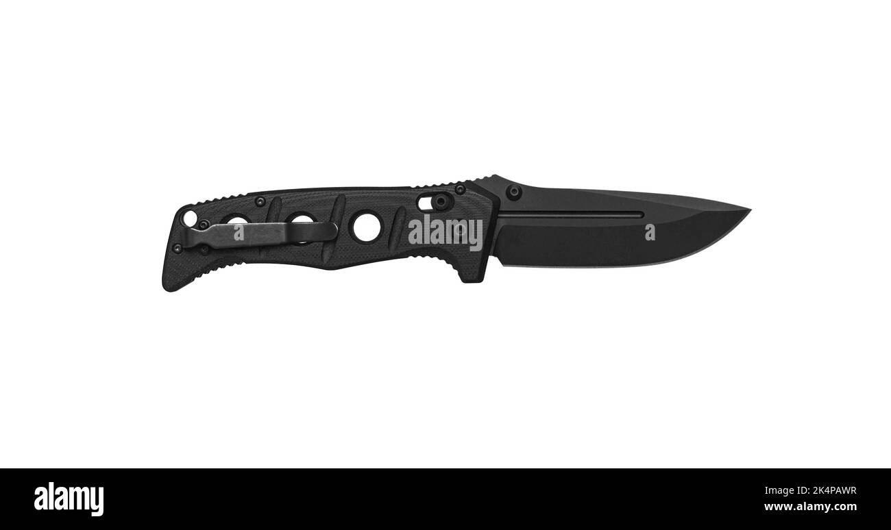 Khaki pocket folding knife. Compact metal sharp tactical knife with a ...