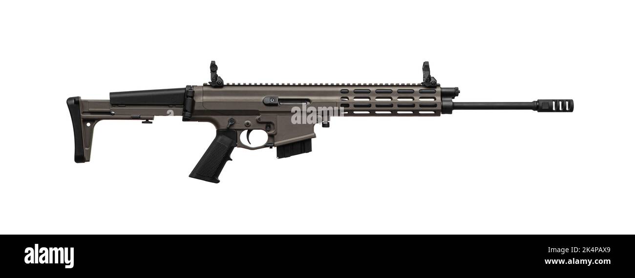 Modern automatic rifle isolated on white background. Weapons for police ...