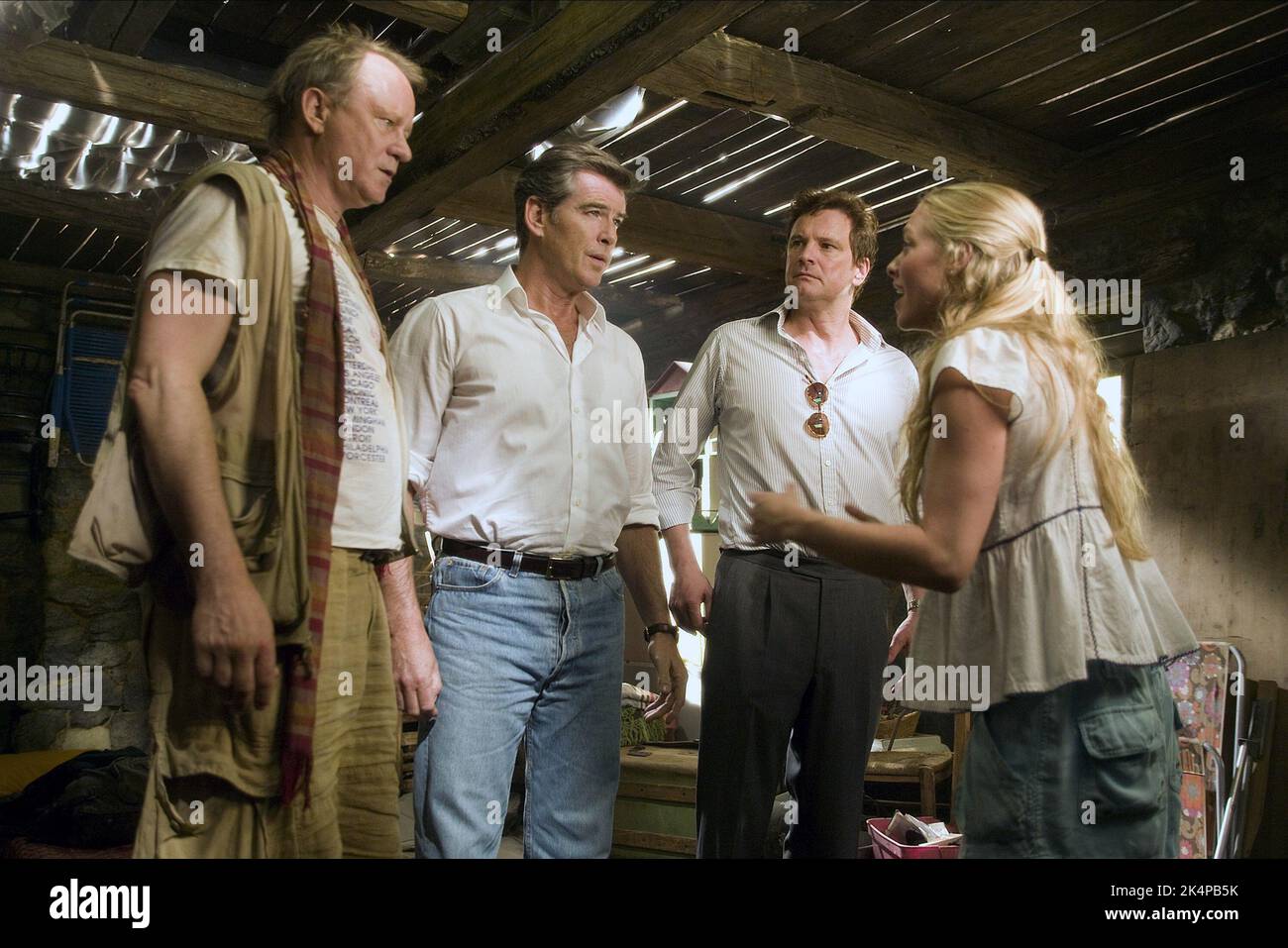 STELLAN SKARSGARD, PIERCE BROSNAN, COLIN FIRTH, AMANDA SEYFRIED, MAMMA MIA!, 2008 Stock Photo ...