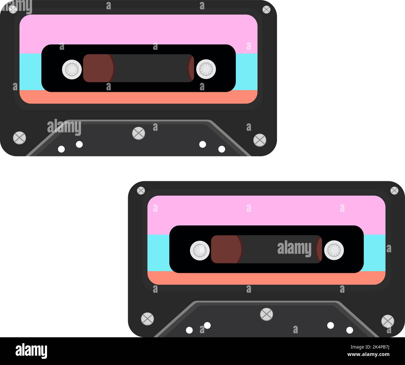 Old tapes, illustration, vector on a white background Stock Vector ...