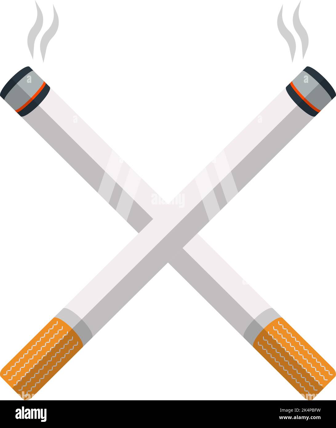 Two cigarettes, illustration, vector on a white background Stock Vector ...