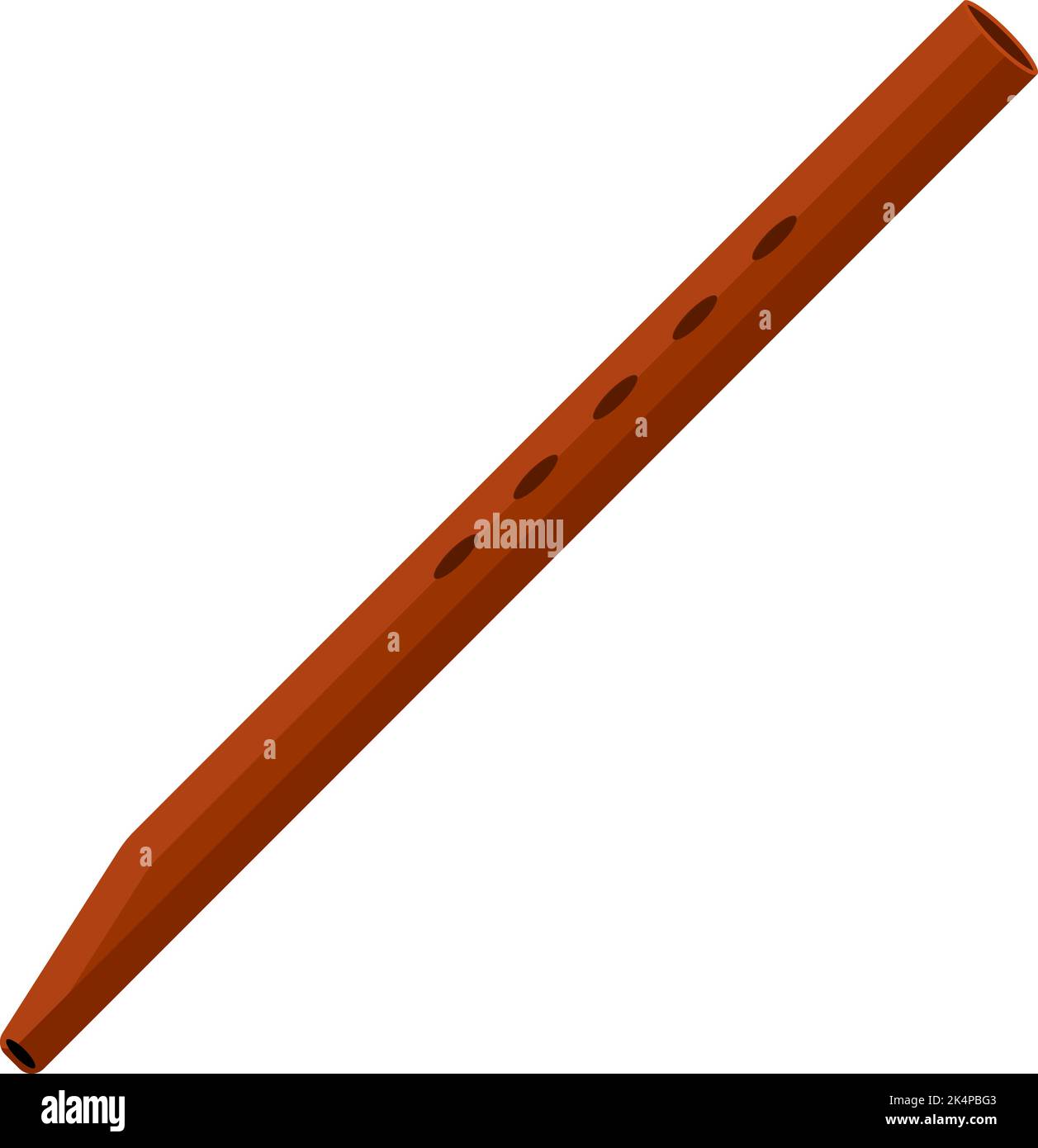 Wooden flute, illustration, vector on a white background Stock Vector ...