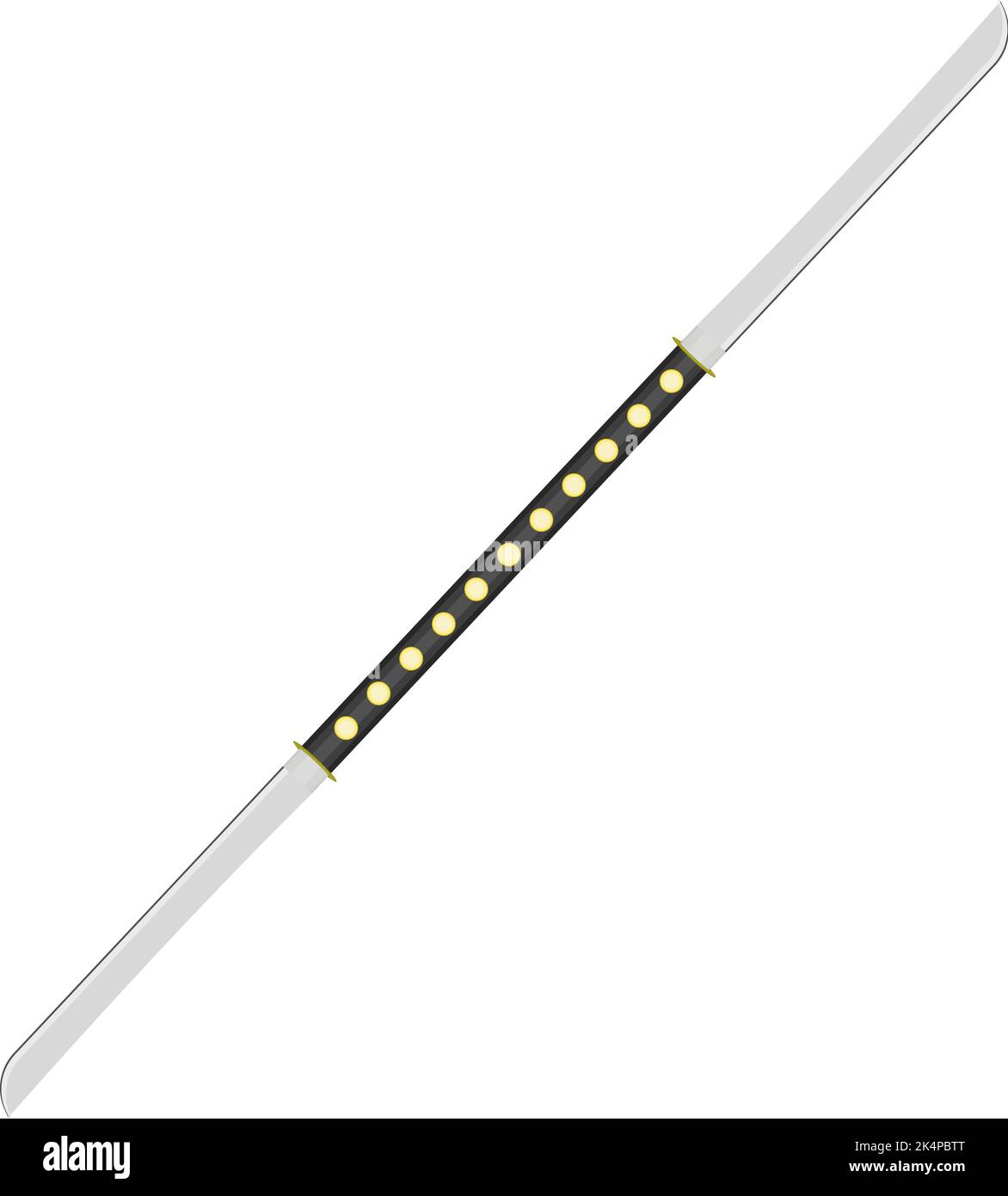 Black double blade sword, illustration, vector on a white background ...