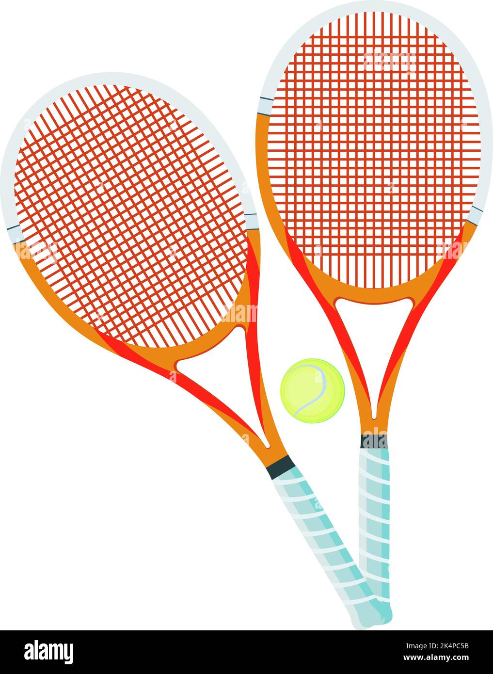 Red tennis rackets, illustration, vector on a white background Stock ...