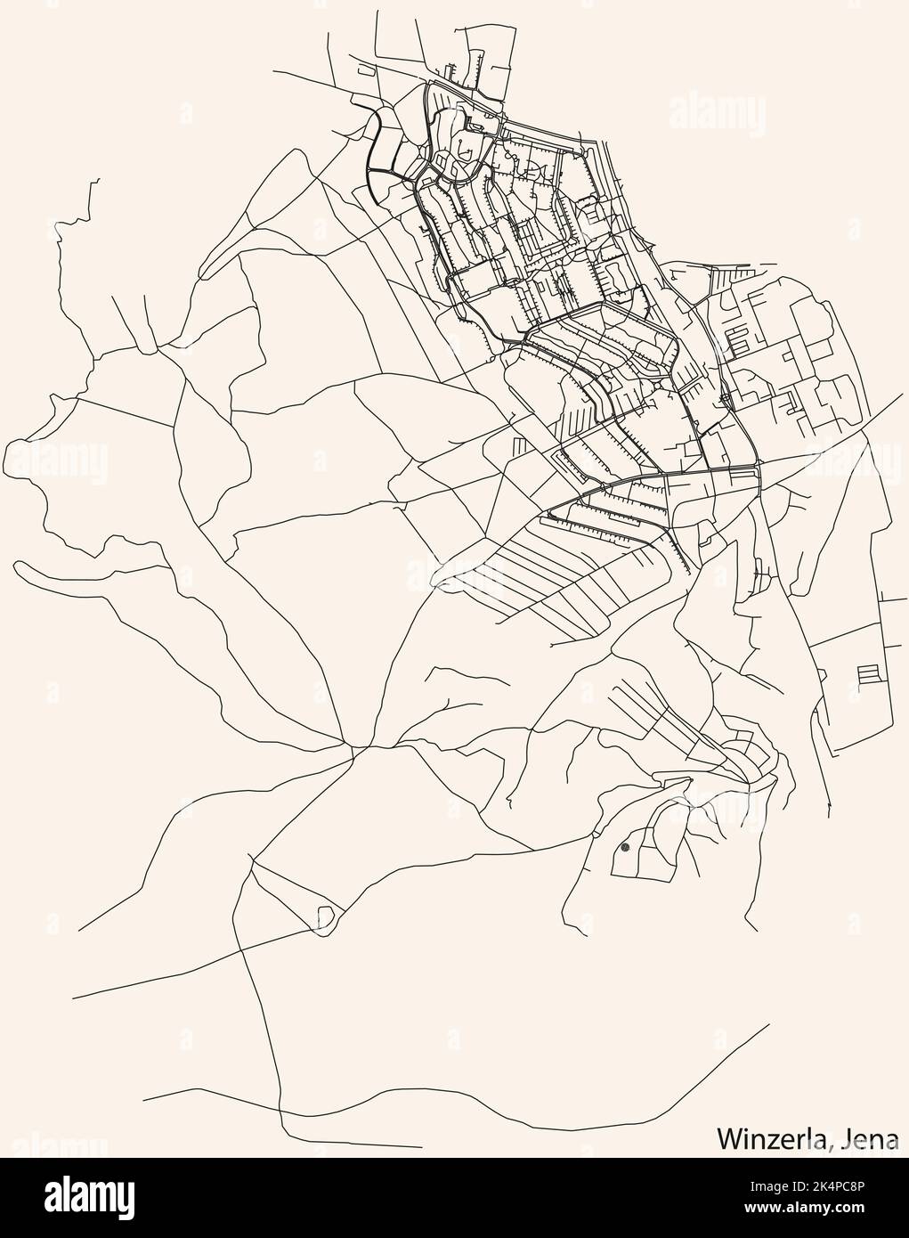Street roads map of the WINZERLA QUARTER, JENA Stock Vector Image & Art ...