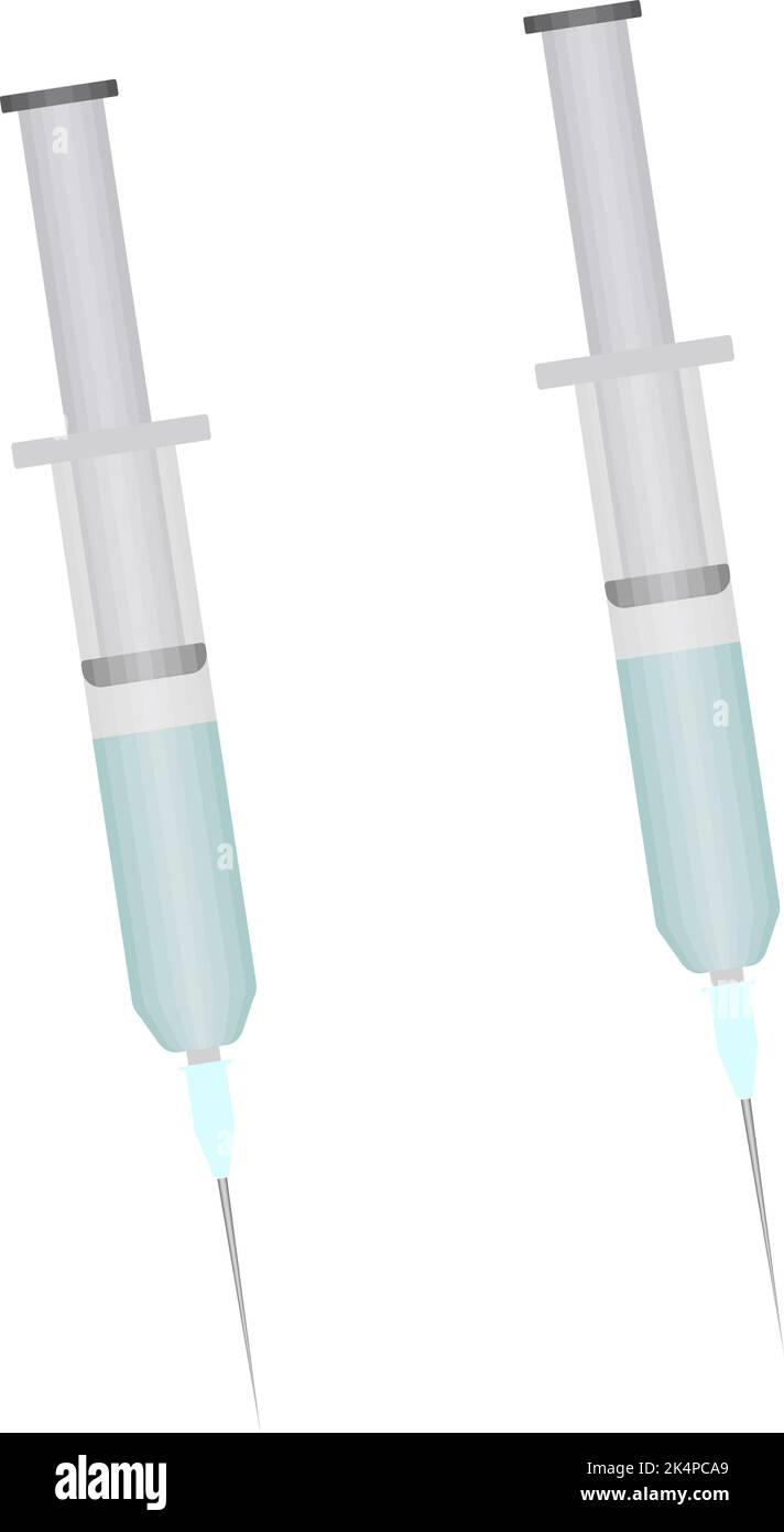 Medical syringes, illustration, vector on a white background Stock ...