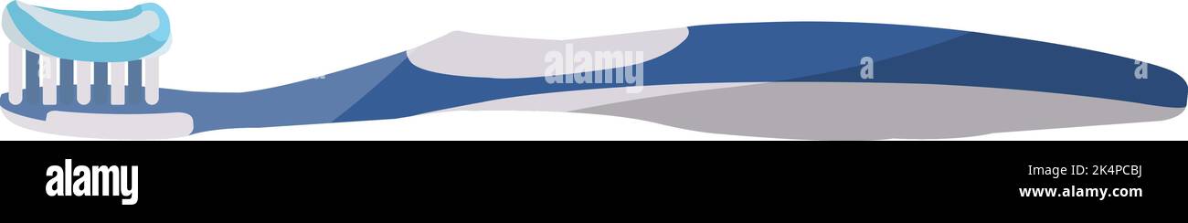 One blue toothbrush, illustration, vector on a white background Stock ...