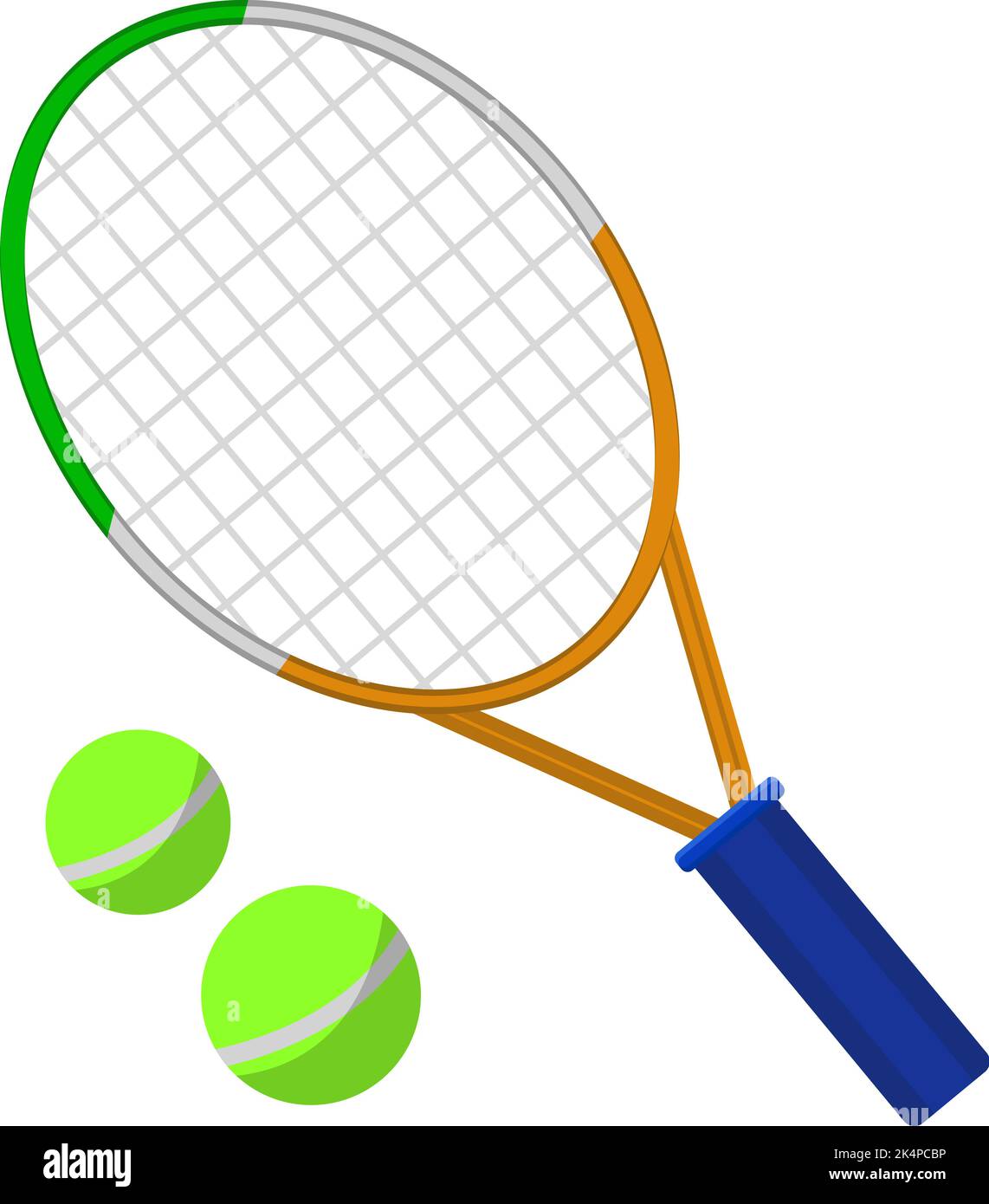 Colorful tennis racket, illustration, vector on a white background ...