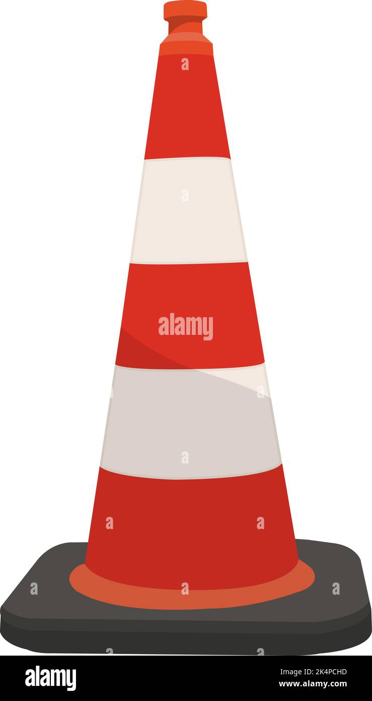 Red traffic cone, illustration, vector on a white background Stock ...
