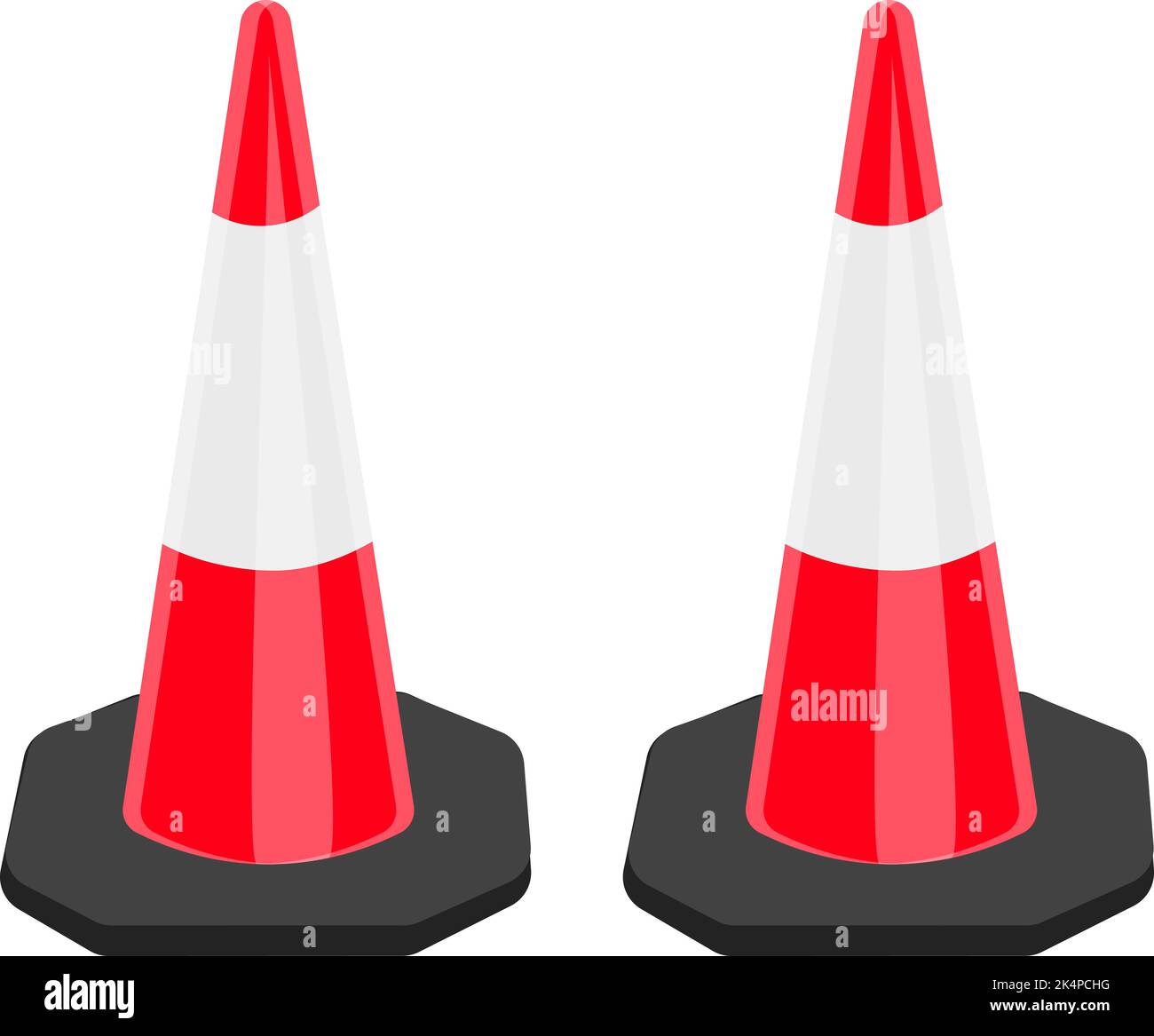 Road cones, illustration, vector on a white background Stock Vector ...