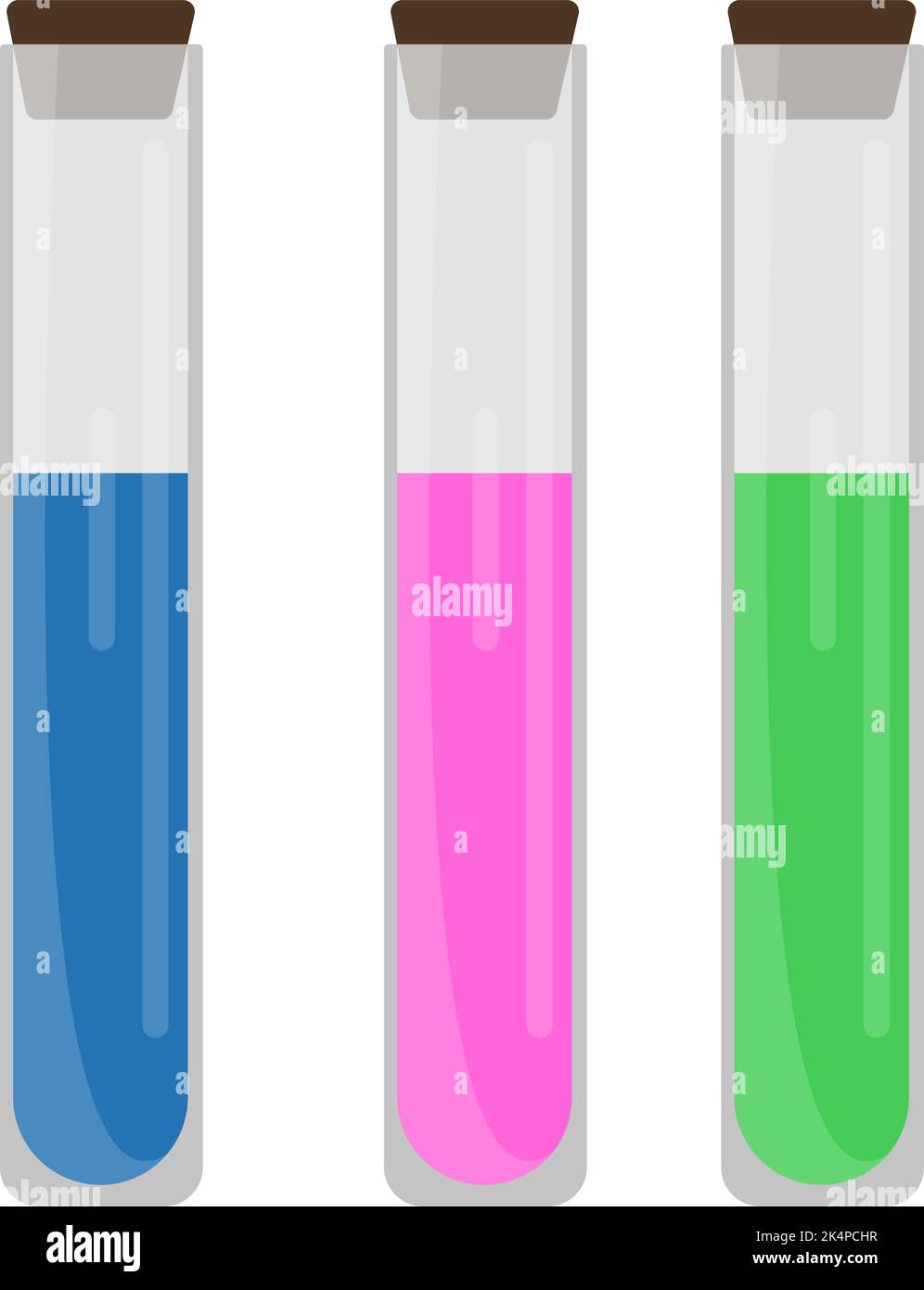 Experiment tubes, illustration, vector on a white background Stock ...