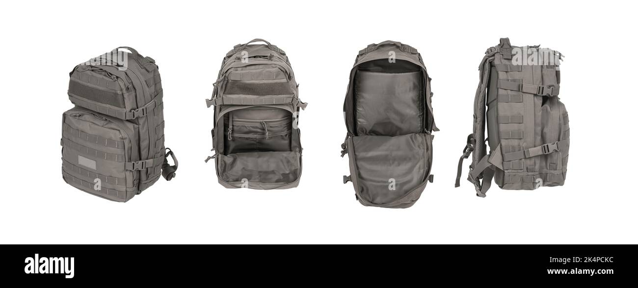 Military tactical backpack. Travel bag. Rucksack isolated on white ...