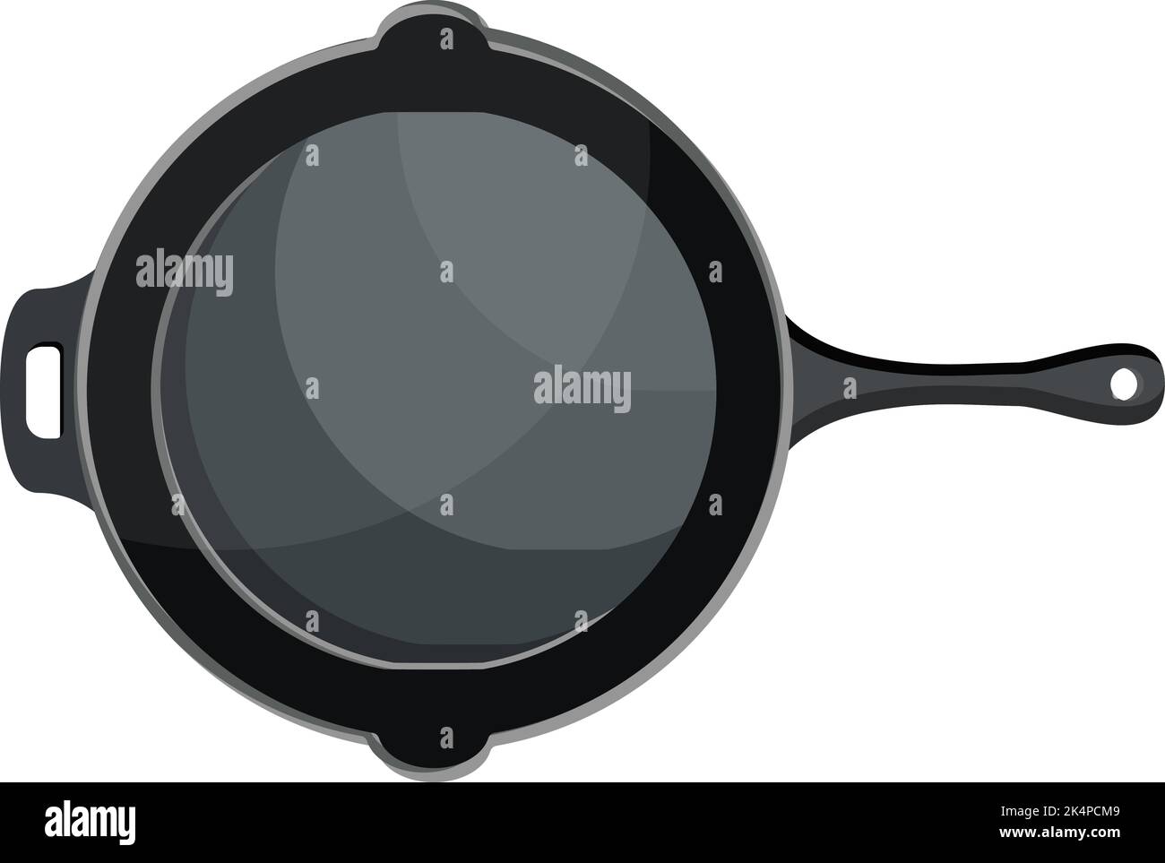 Kitchen frying pan, illustration, vector on a white background Stock ...