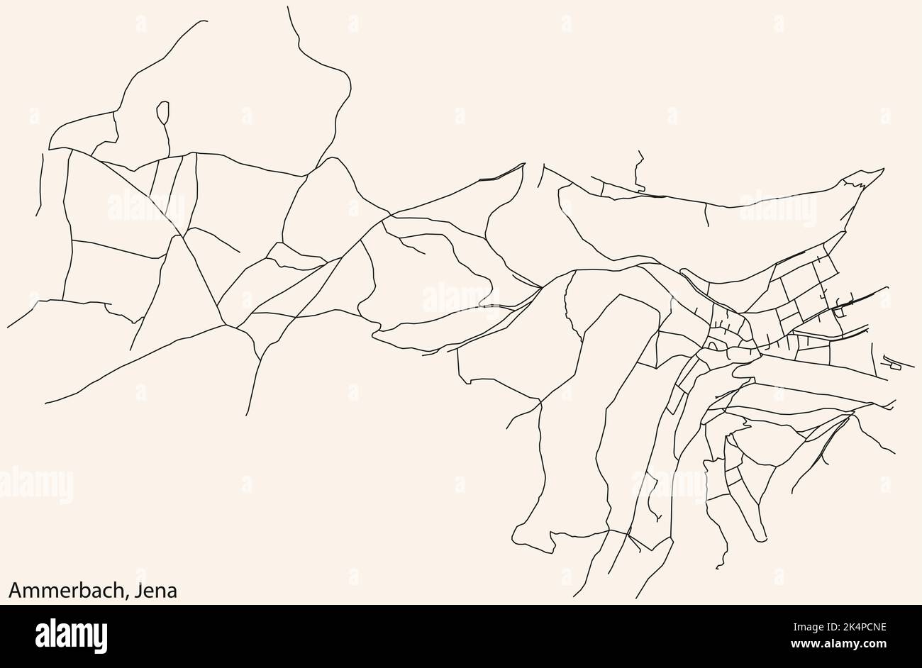 Street roads map of the AMMERBACH QUARTER, JENA Stock Vector Image ...