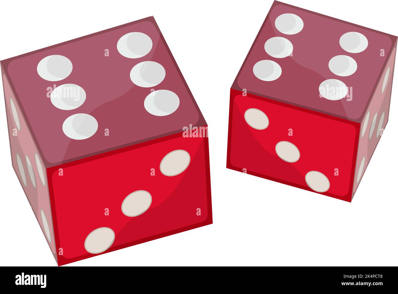 Red dice, illustration, vector on a white background Stock Vector Image ...