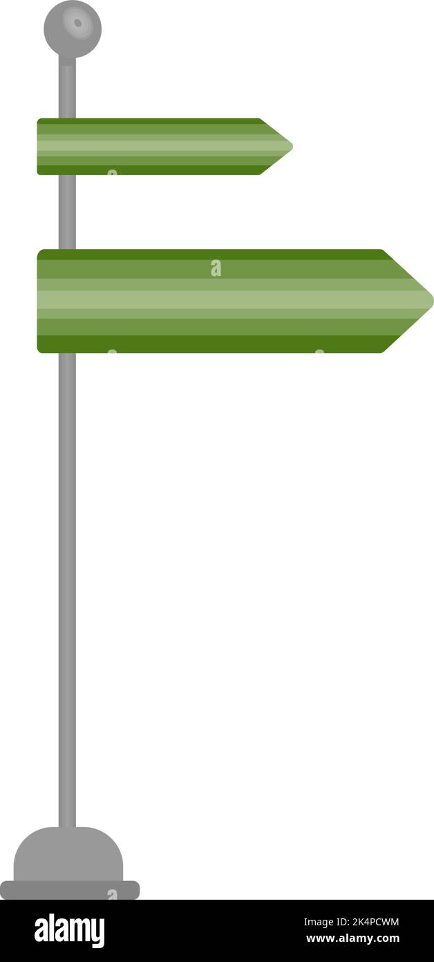 Green direction board, illustration, vector on a white background Stock ...