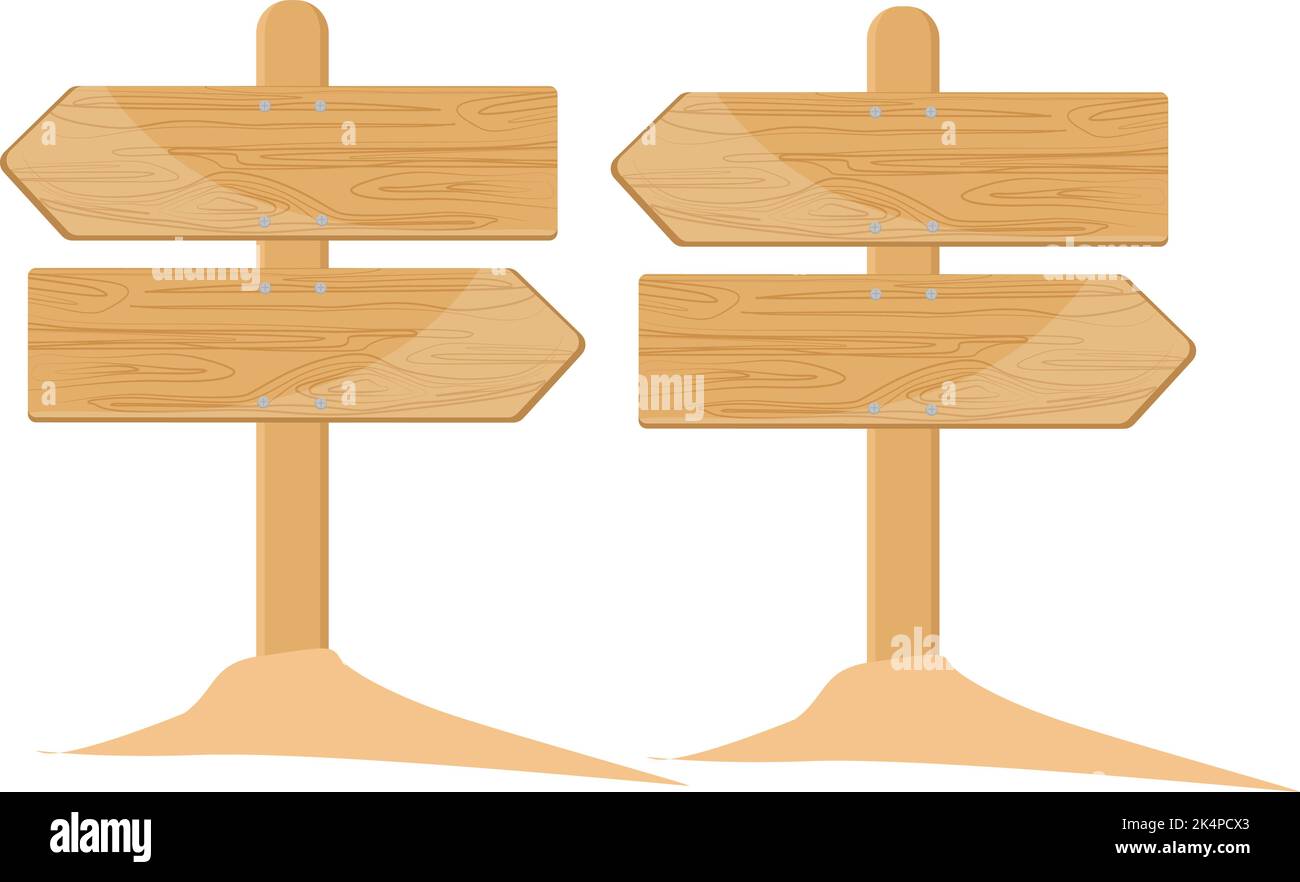 Wooden direction boards, illustration, vector on a white background ...