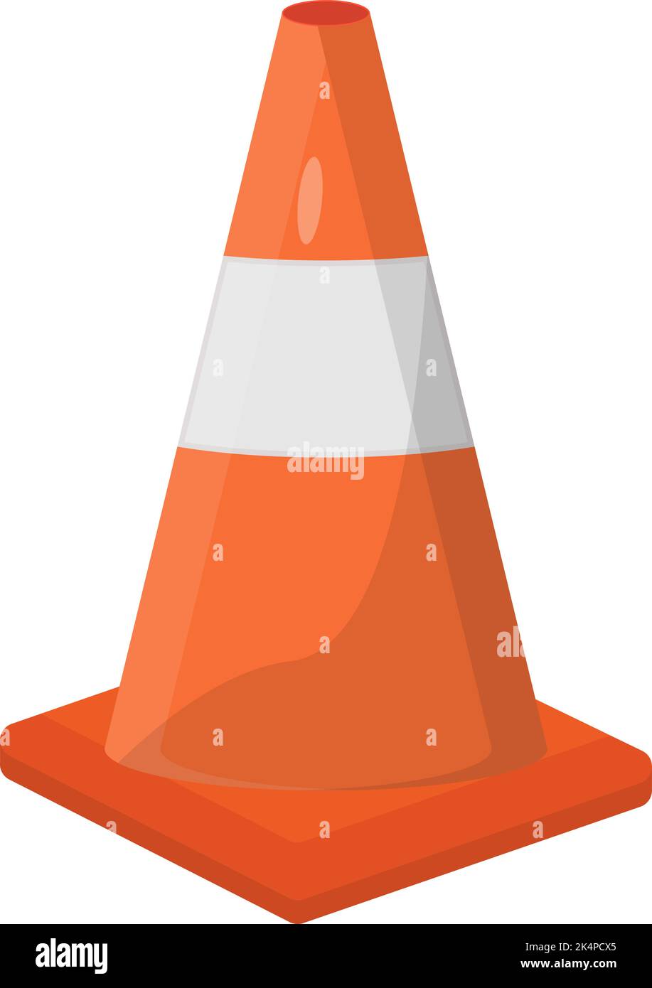 Road cone, illustration, vector on a white background Stock Vector ...