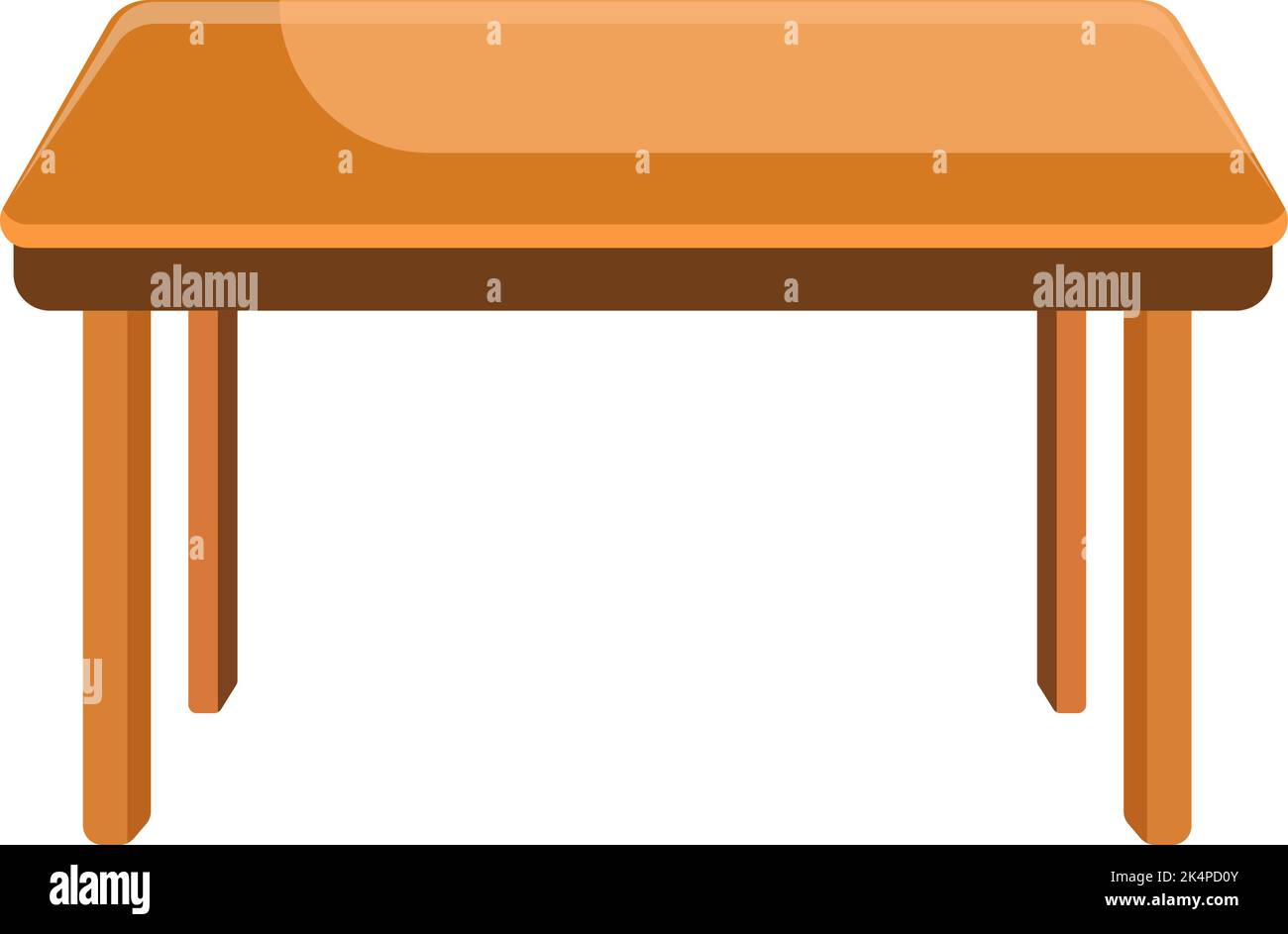 Wooden table, illustration, vector on a white background Stock Vector ...