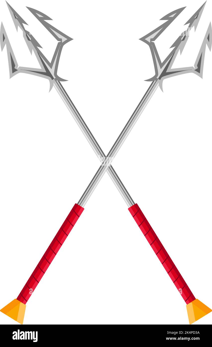 Red triden, illustration, vector on a white background Stock Vector ...