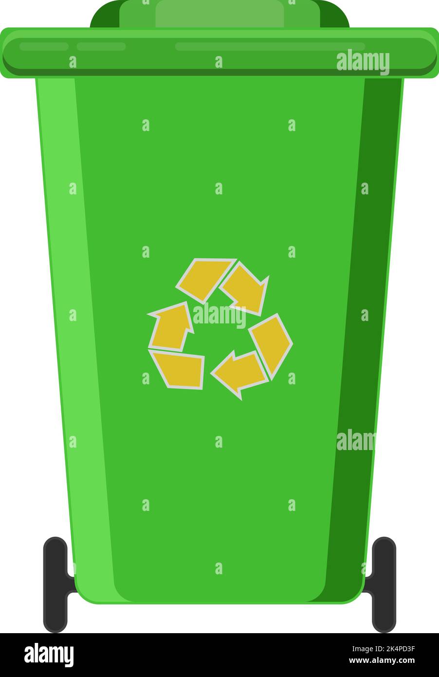 Green dustbin, illustration, vector on a white background Stock Vector ...
