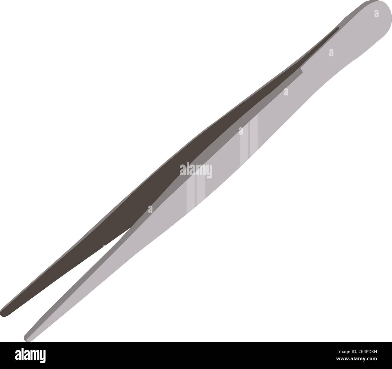 Grey tweezers, illustration, vector on a white background Stock Vector ...