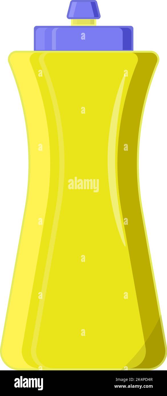 Yellow dishwasher liquid, illustration, vector on a white background ...