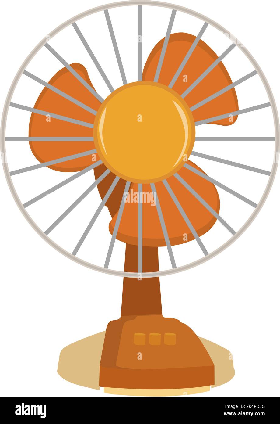 Yellow fan, illustration, vector on a white background Stock Vector ...