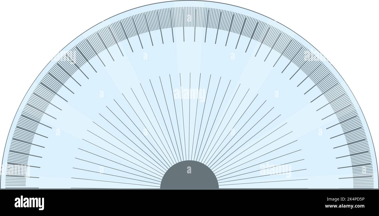Modern degree ruler, illustration, vector on a white background Stock ...