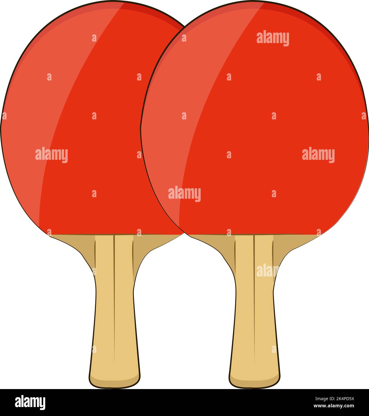 Pingpong rackets, illustration, vector on a white background Stock ...