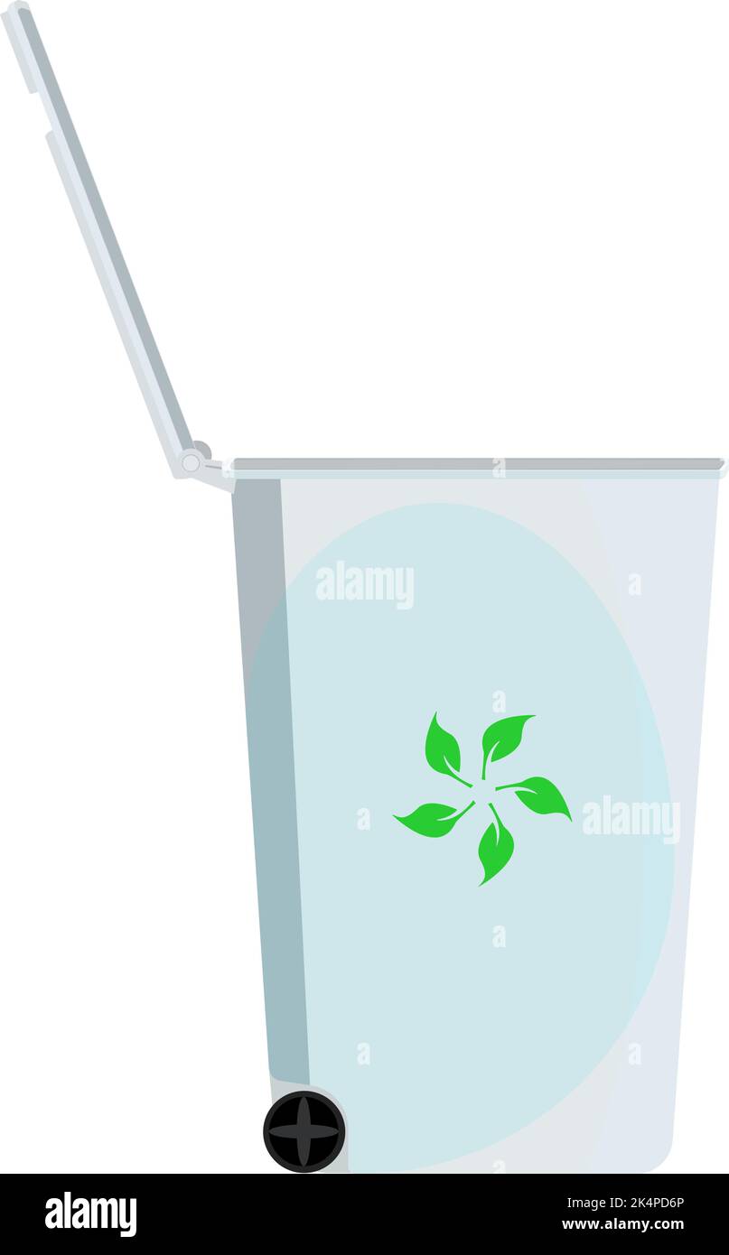 White dustbin, illustration, vector on a white background Stock Vector ...