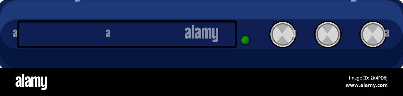 Blue dvd player, illustration, vector on a white background Stock ...