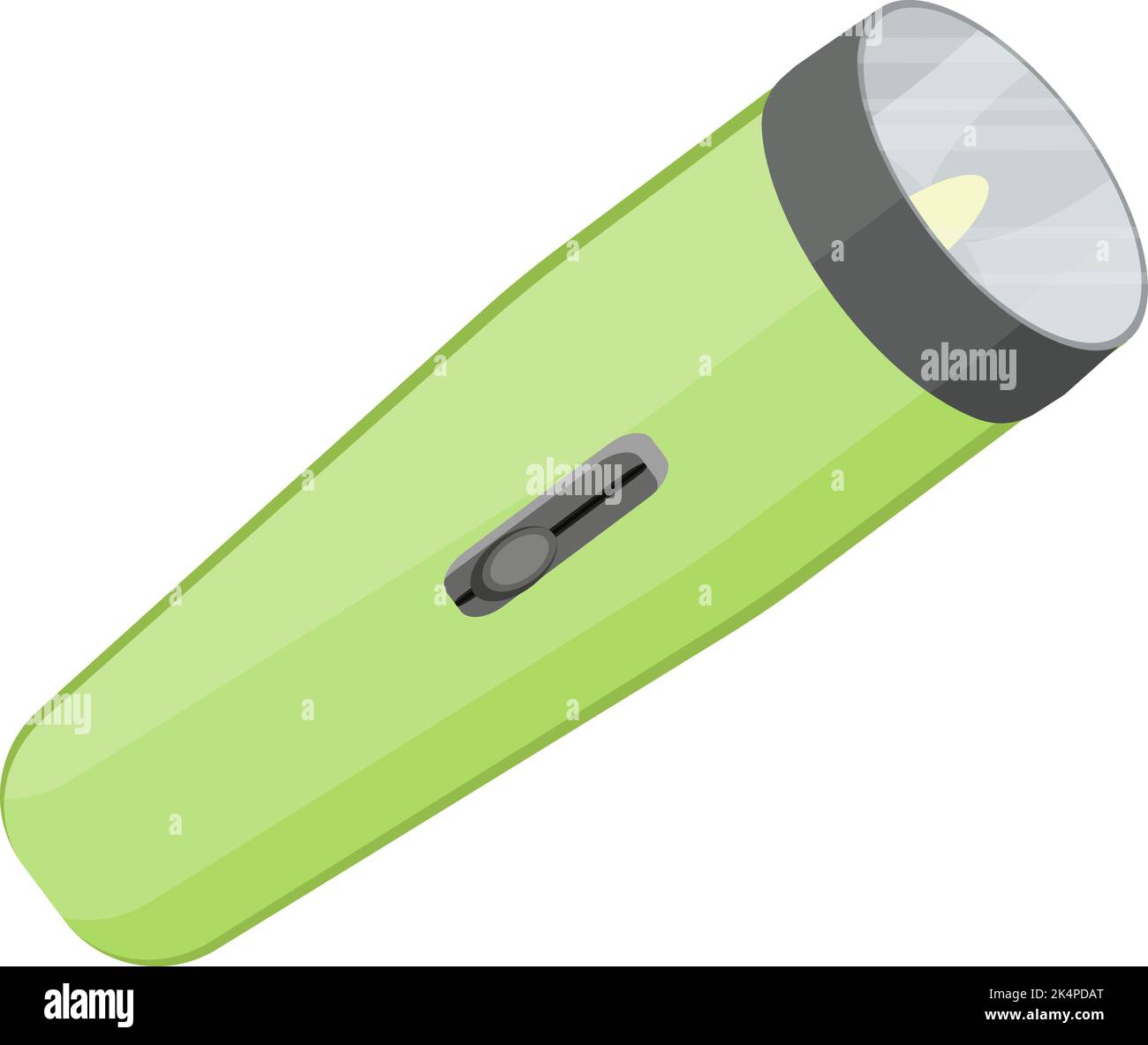 Green electric torch, illustration, vector on a white background Stock ...