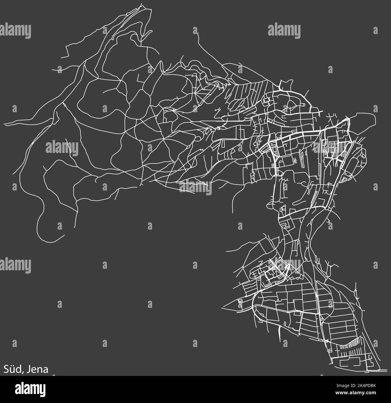 Street roads map of the SÜD QUARTER, JENA Stock Vector Image & Art - Alamy