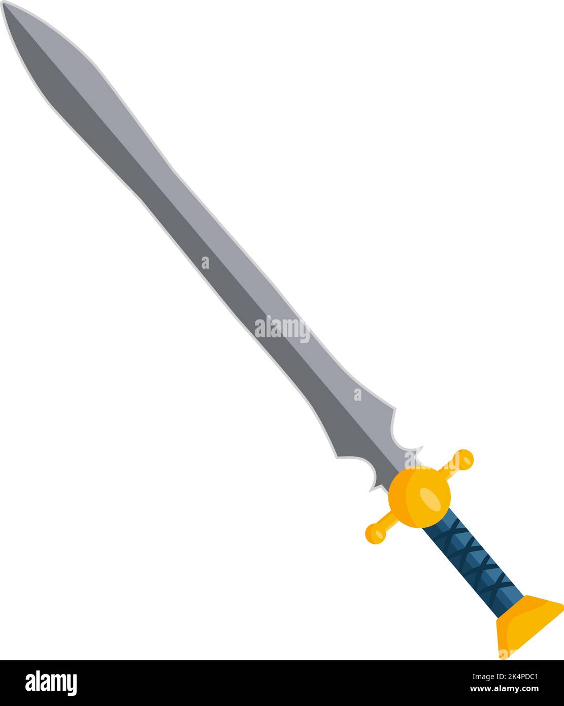 Antique sword, illustration, vector on a white background Stock Vector ...