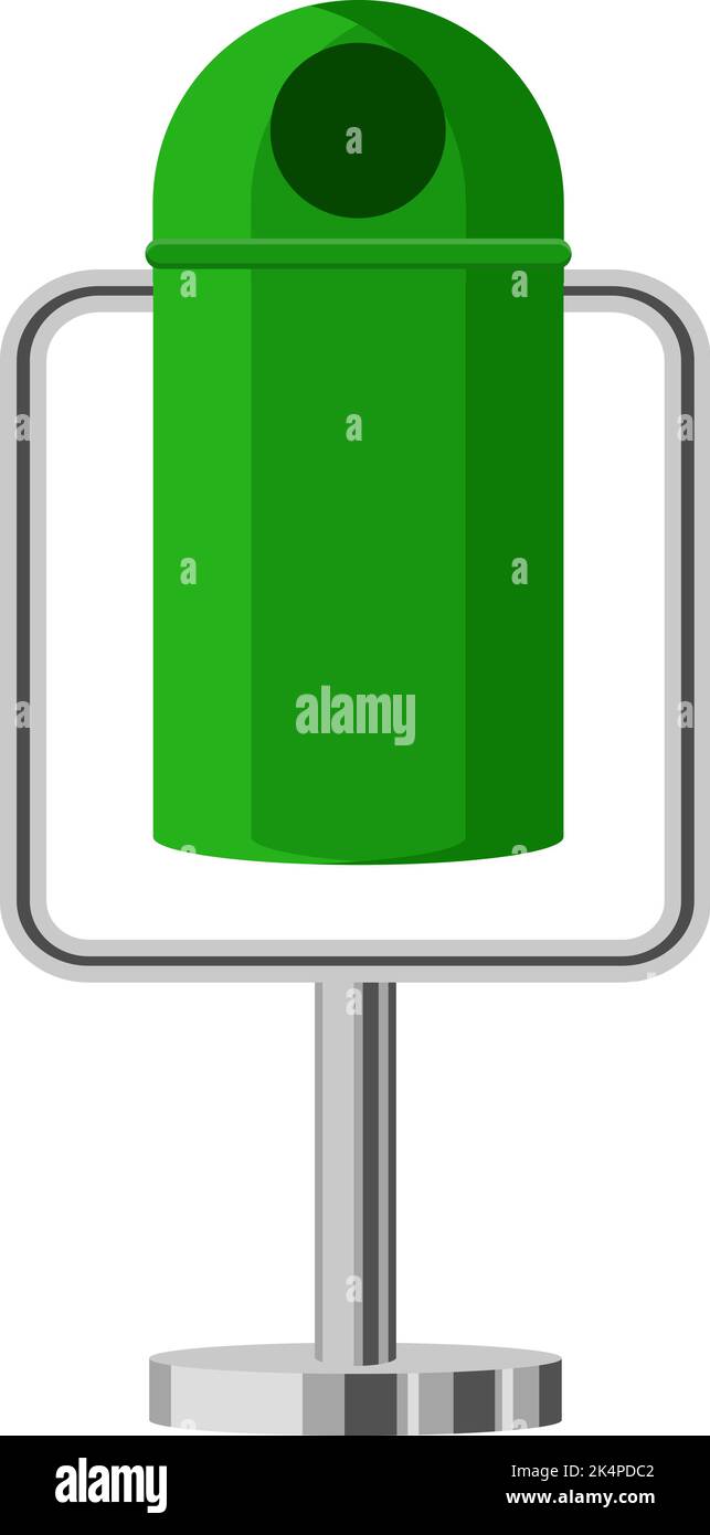 Street dustbin, illustration, vector on a white background Stock Vector ...