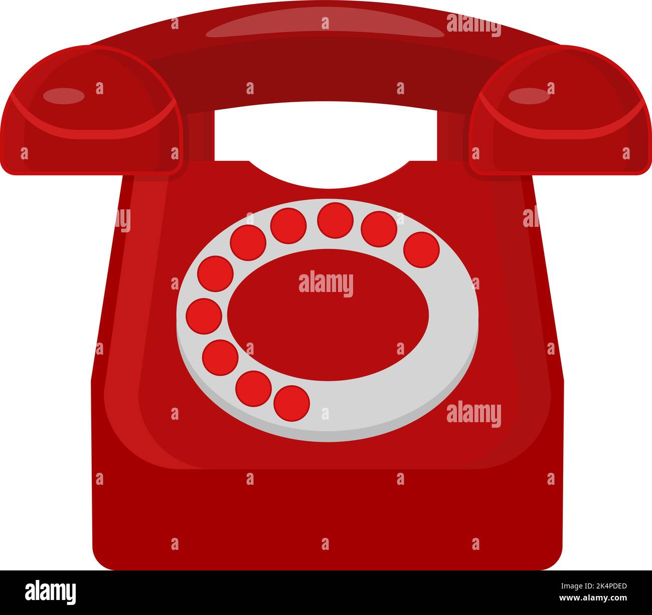 Old red telephone, illustration, vector on a white background Stock ...