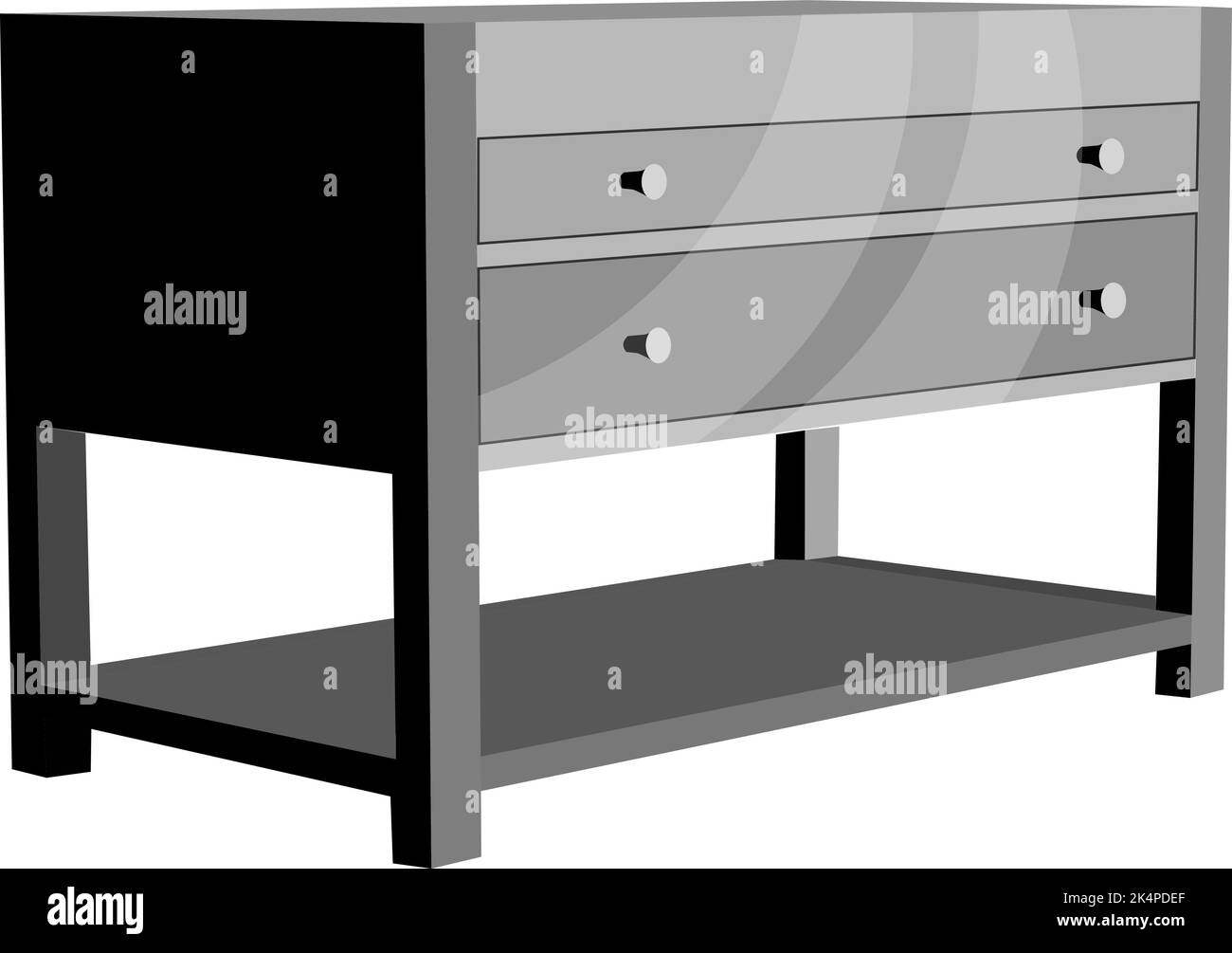 Metal drawers, illustration, vector on a white background Stock Vector ...