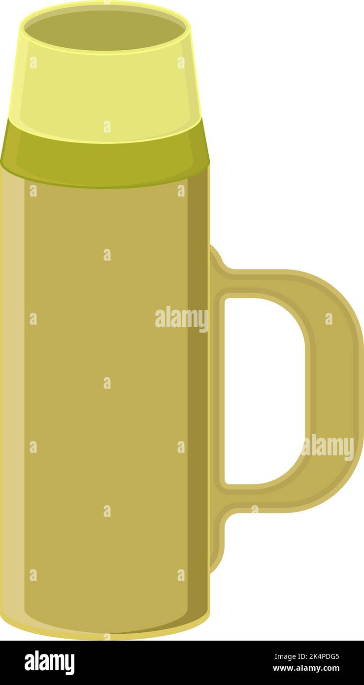 Yellow thermos, illustration, vector on a white background Stock Vector ...