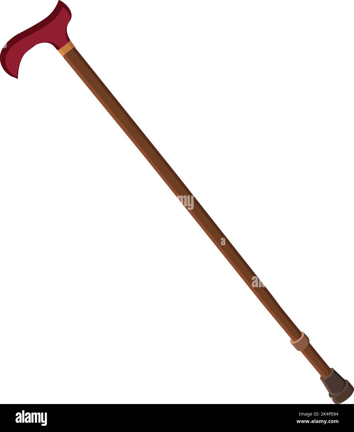 Brown walking stick, illustration, vector on a white background Stock ...