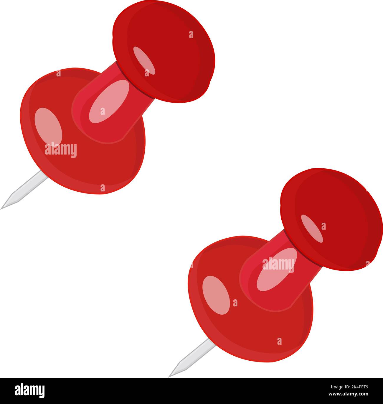 Red pins, illustration, vector on a white background Stock Vector Image ...