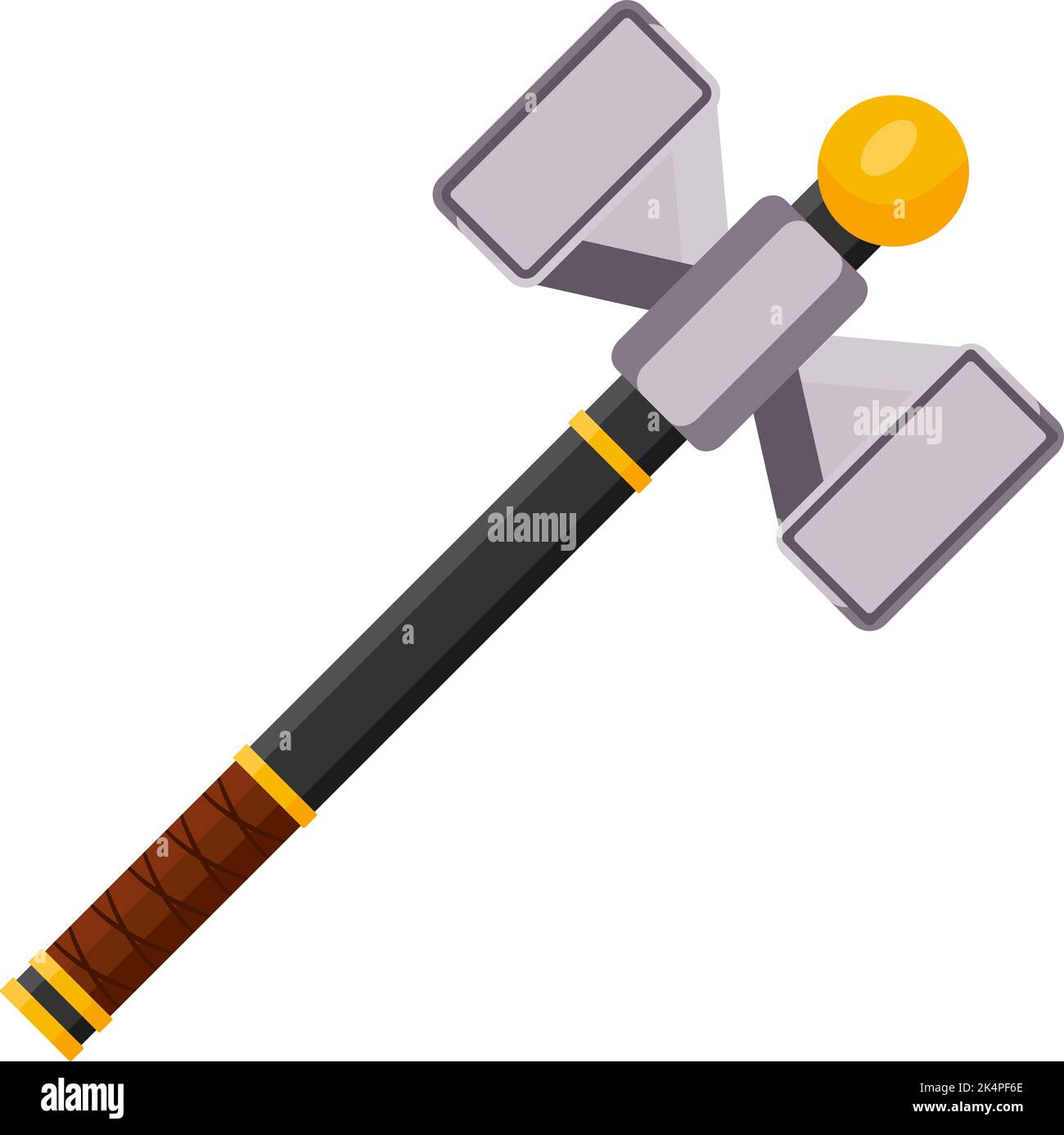 Ancient war hammer, illustration, vector on a white background Stock ...
