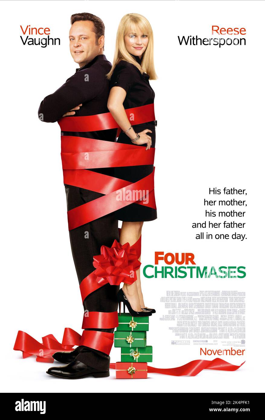 VINCE VAUGHN, REESE WITHERSPOON POSTER, FOUR CHRISTMASES, 2008 Stock ...