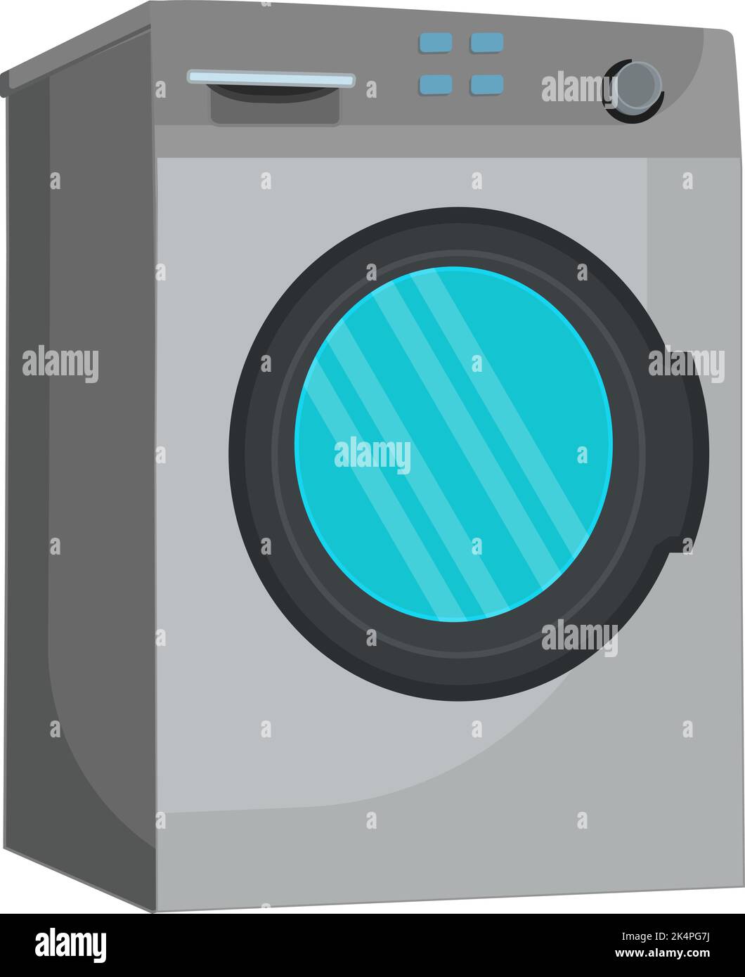 Grey washing machine, illustration, vector on a white background Stock ...
