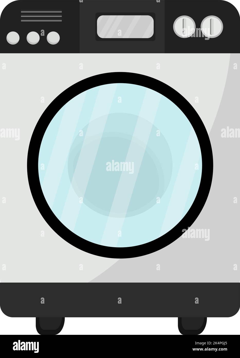 Laundry washing machine, illustration, vector on a white background ...